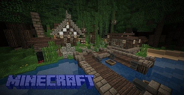 Small Village w/ Custom Island | Custom Terrain + Trees etc Minecraft Map