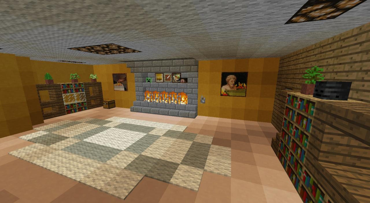 living room table as Piston House Minecraft Map