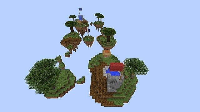 Sky land block pvp two teams area arena Minecraft Map