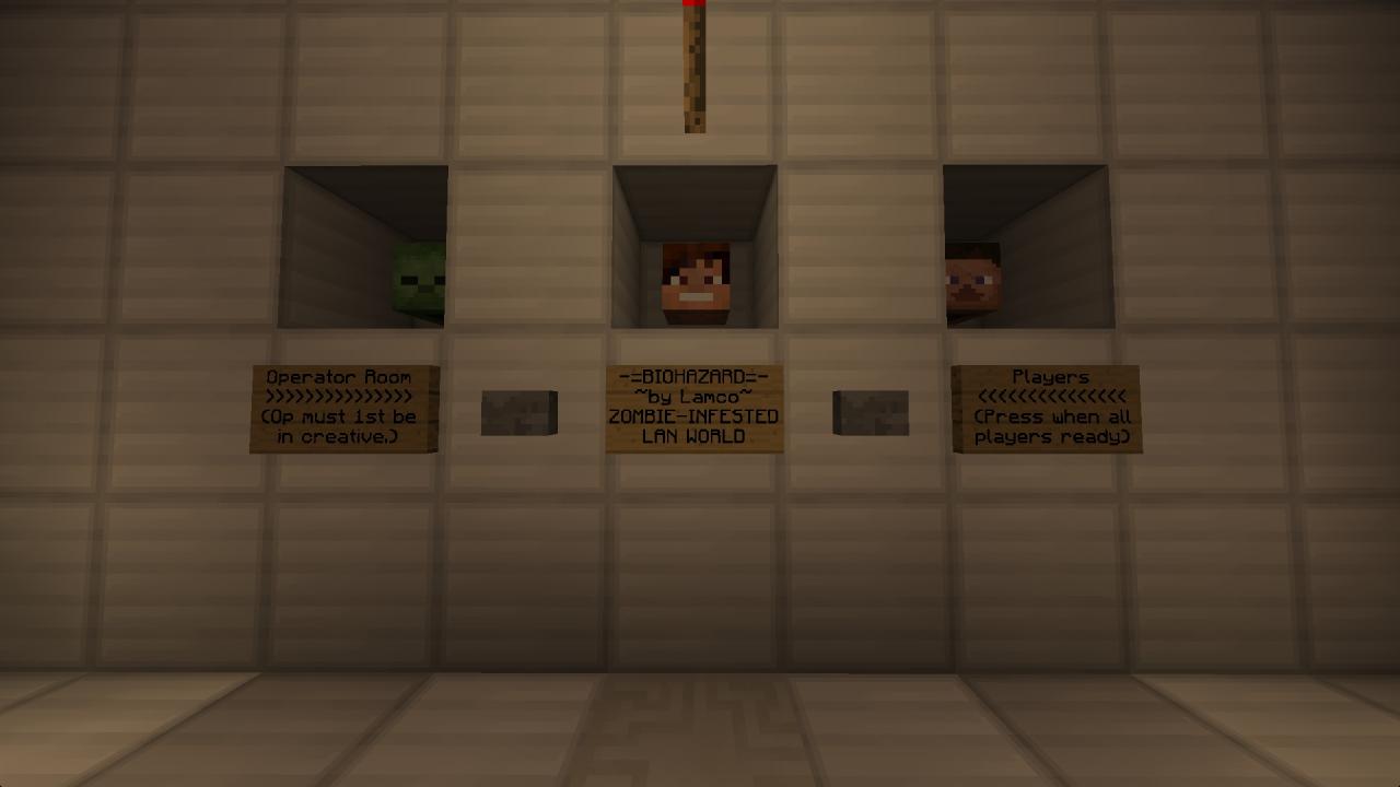 BIOHAZARD ~ multiplayer, zombie-infested LAN world! Minecraft Map