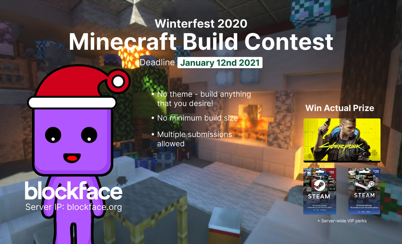 🧊 Blockface 1.16.4 - WINTERFEST Creative 2020 FreeBuild World 125x125 ...