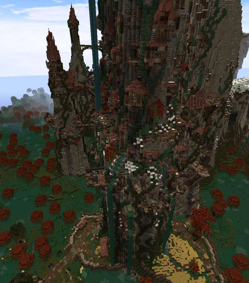 Weeping Mountain - A City on the Side of a Mountain Minecraft Map