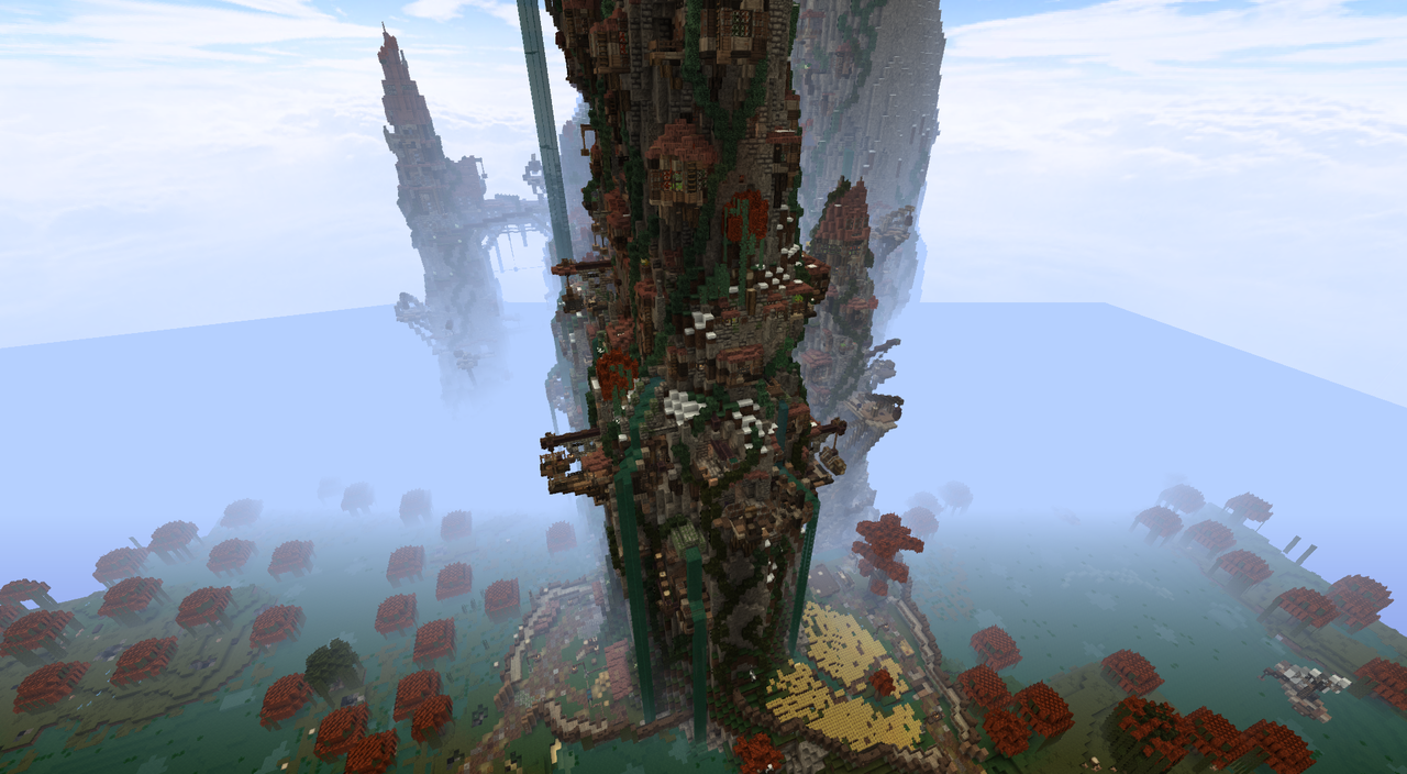 Weeping Mountain - A City on the Side of a Mountain Minecraft Map