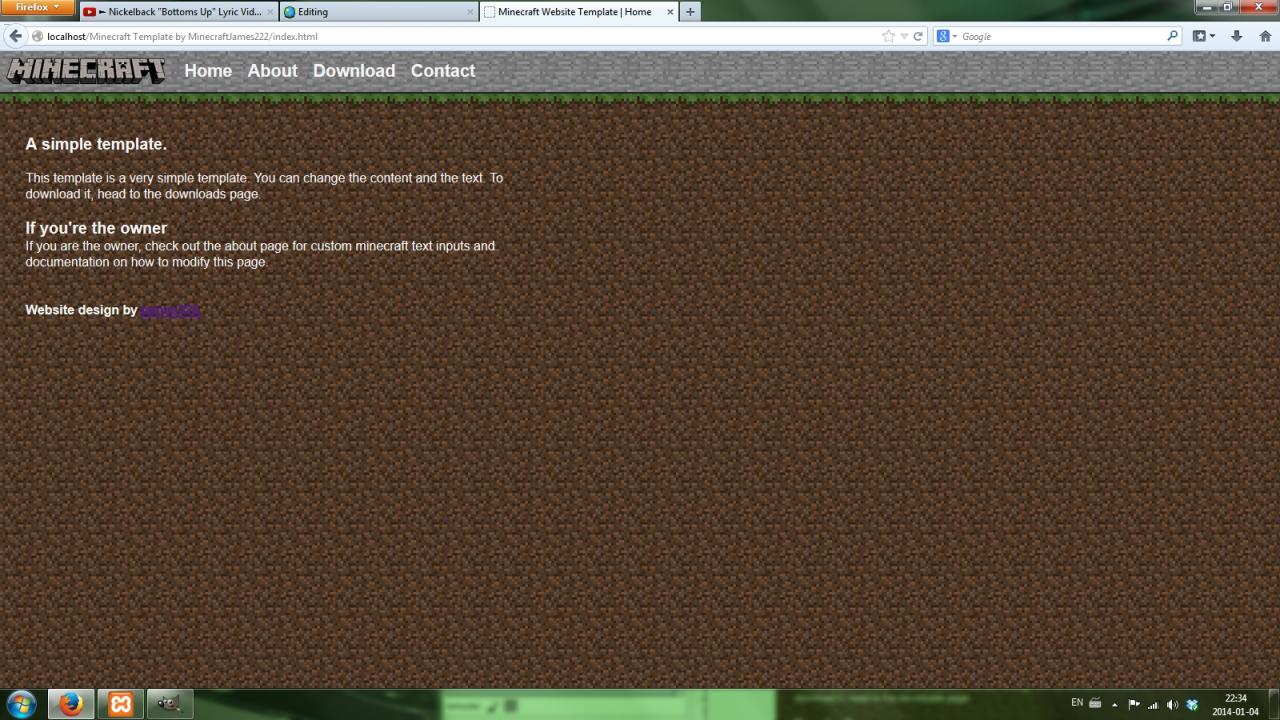 Simple Minecraft Website Template v 2.0 Minecraft Mod