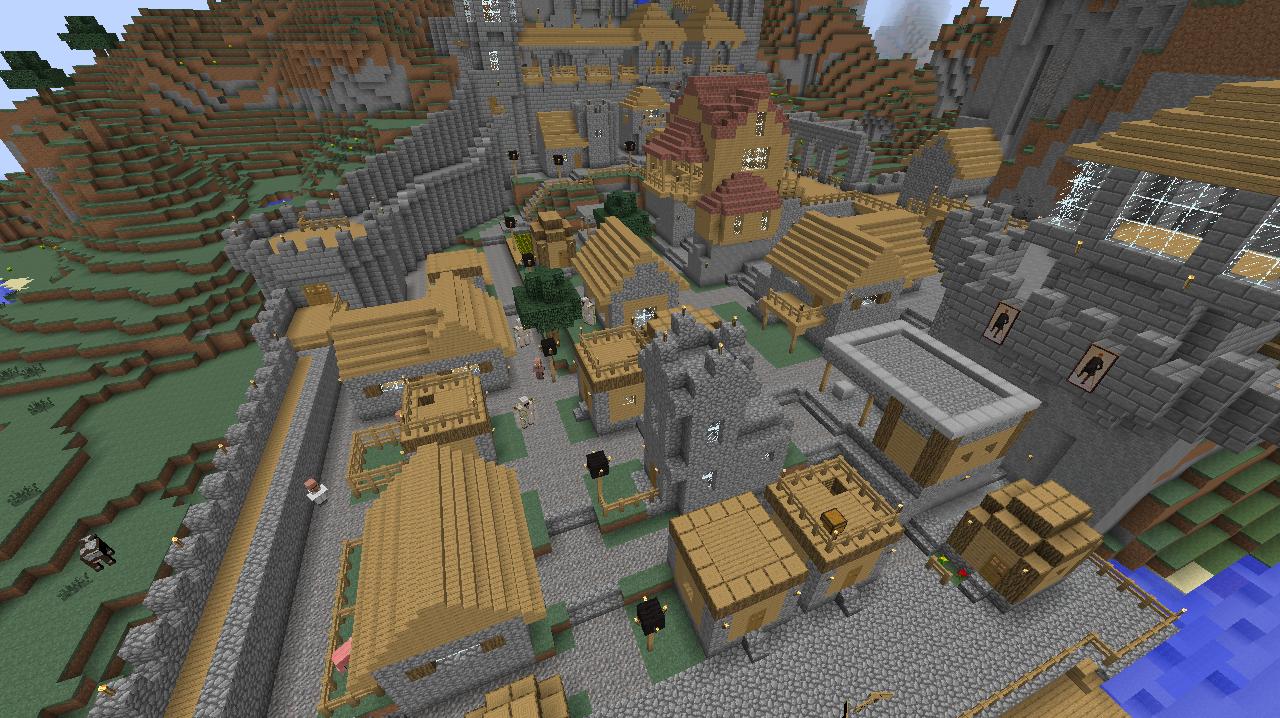 Island with village, tree house and Castle MAP DOWNLOAD Minecraft Map