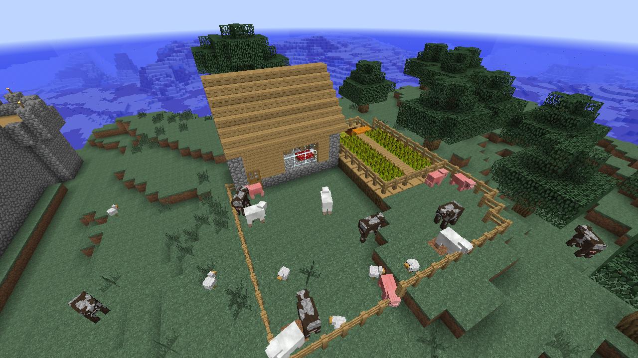 Island with village, tree house and Castle MAP DOWNLOAD Minecraft Map