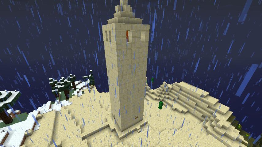 The Library, Desert Tower, and Icey Village Minecraft Map