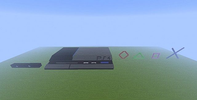 PlayStation 4, PlayStation Camera and Controller shapes Minecraft Map