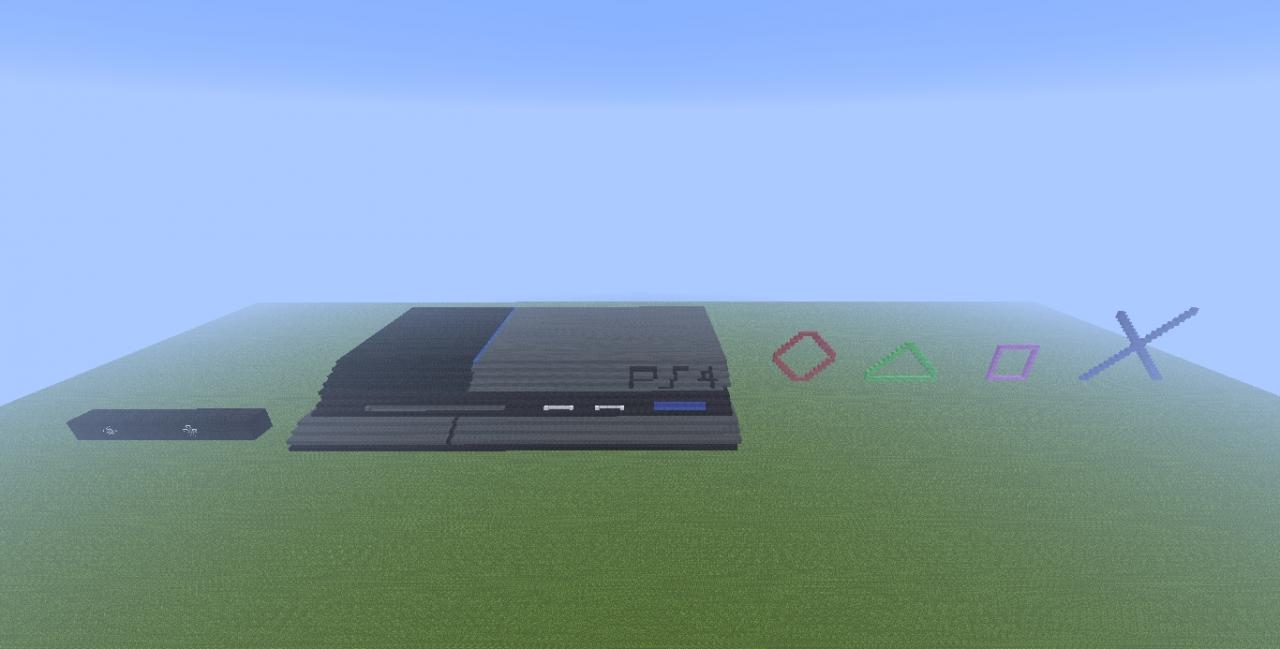 PlayStation 4, PlayStation Camera and Controller shapes Minecraft Map