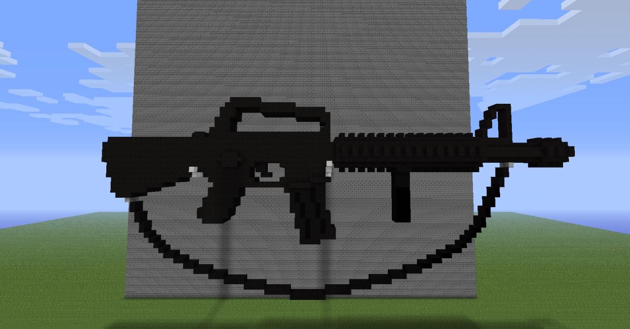 3D M16A4 Minecraft Map