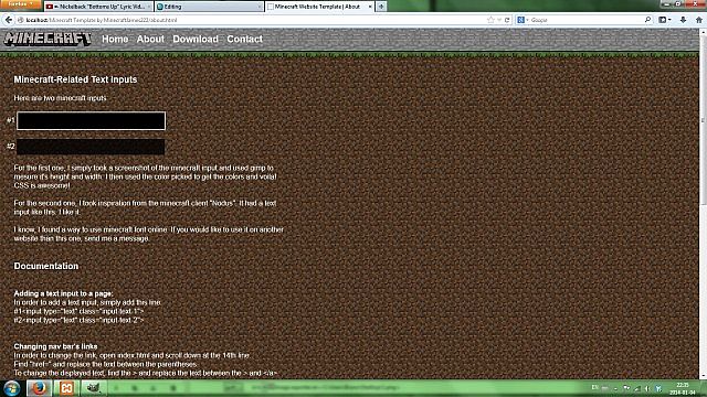 Simple Minecraft Website Template v 2.0 Minecraft Mod
