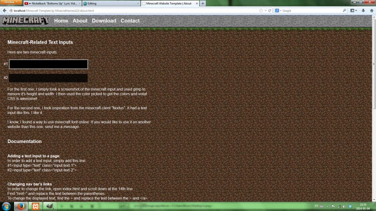 Simple Minecraft Website Template v 2.0 Minecraft Mod