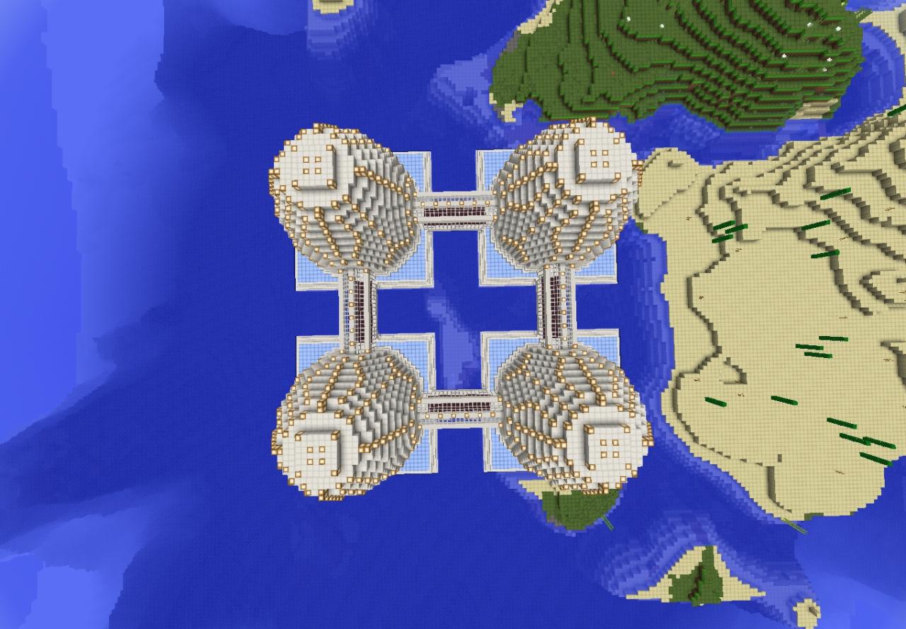 Simple 4 Dome Spawn Portal Minecraft Map