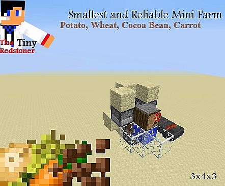 COMPACT : Reliable and Useful Mini Farm 3x4x3 Minecraft Map