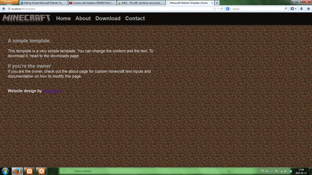 Simple Minecraft Website Template v 2.0 Minecraft Mod