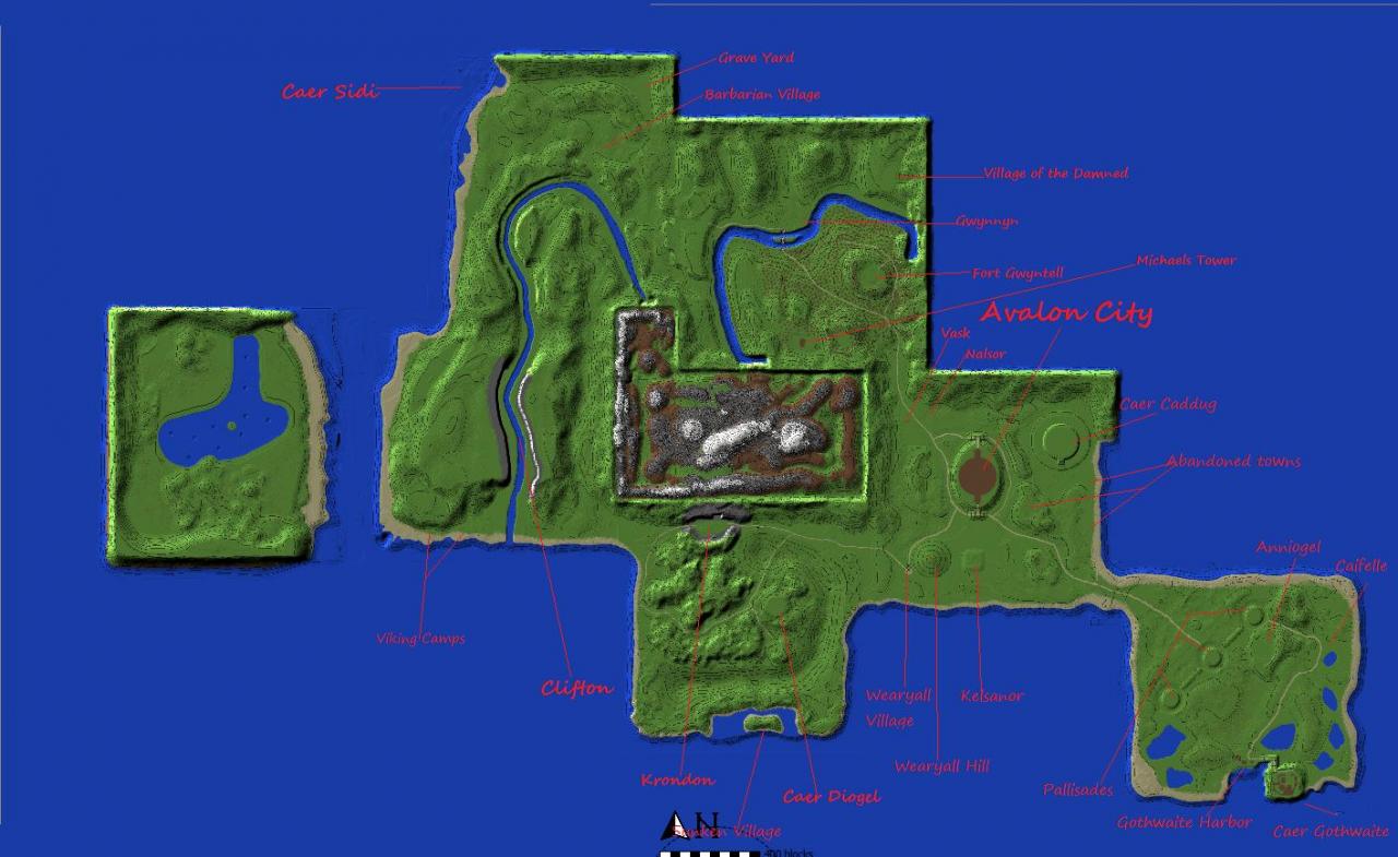 Dark age of Camelot Albion + Avalon Isle Minecraft Map