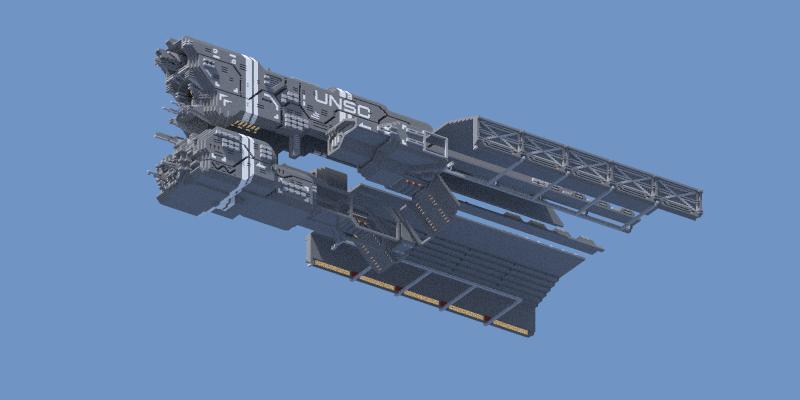 HALO - UNSC : Charon-class light frigate Minecraft Map