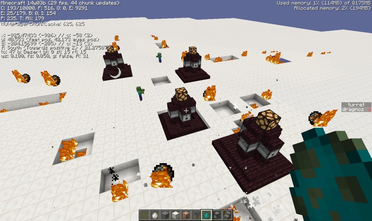 Placeable tower defence towers in vanilla Minecraft 1.8 Minecraft Map