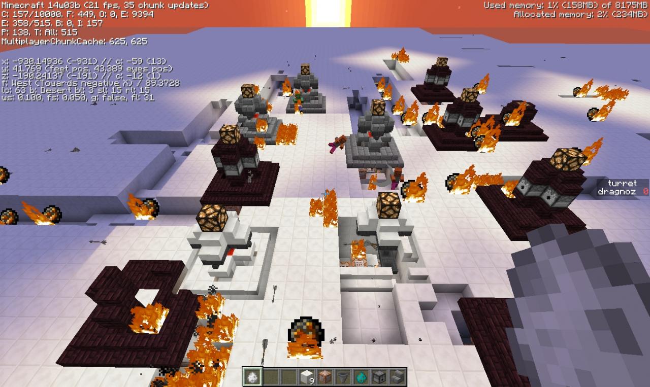 Placeable tower defence towers in vanilla Minecraft 1.8 Minecraft Map