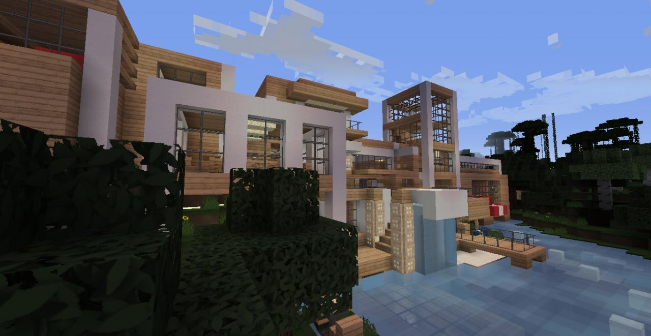 Modern Riverside Mansion Minecraft Map