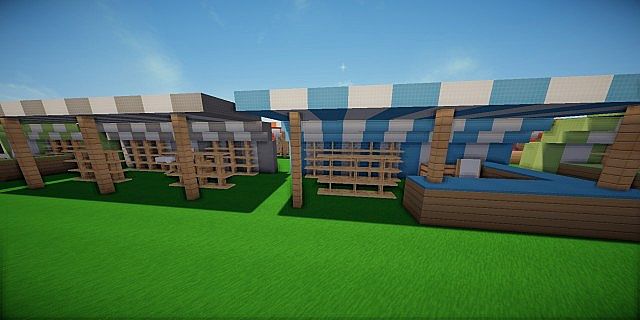 Modern Eco Village | Market Stands Minecraft Map