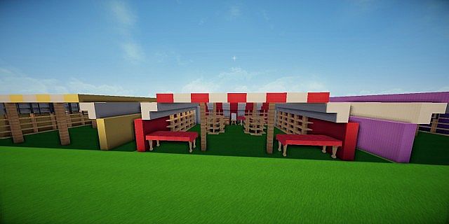 Modern Eco Village | Market Stands Minecraft Map