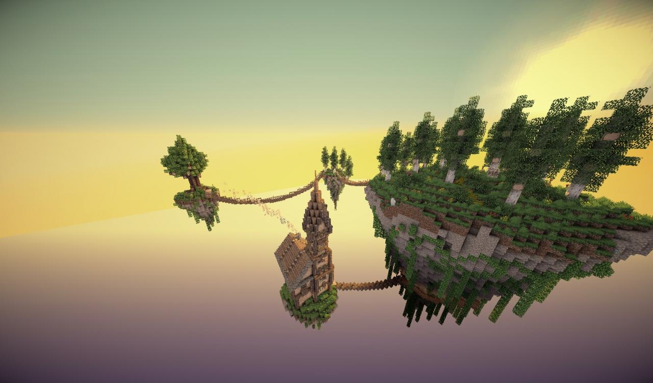 Aestas the skylands [11 floating islands 30 custom trees] Minecraft Map