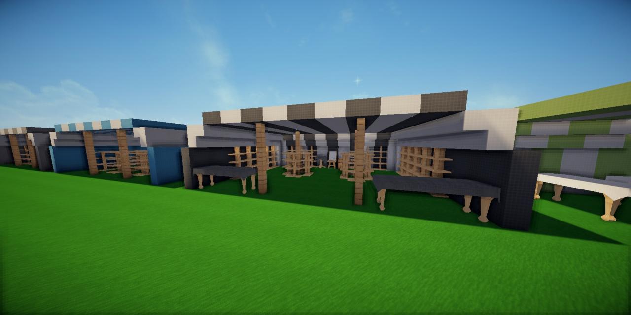 Modern Eco Village | Market Stands Minecraft Map