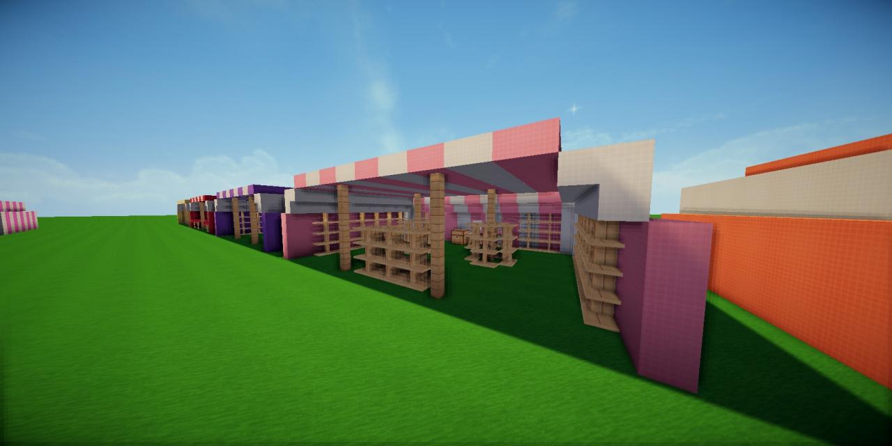 Modern Eco Village | Market Stands Minecraft Map