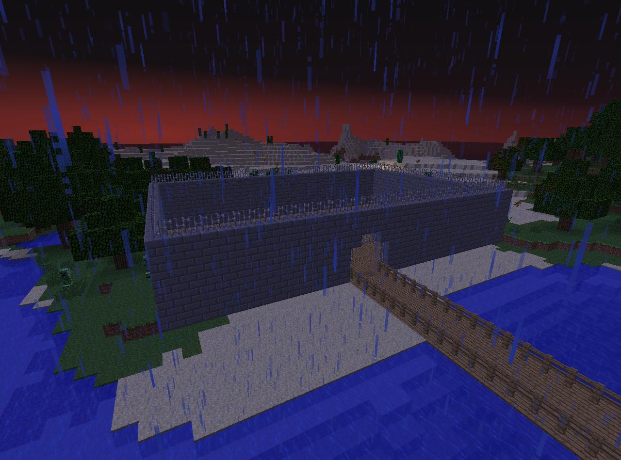 Castle and House with Sunset Minecraft Map