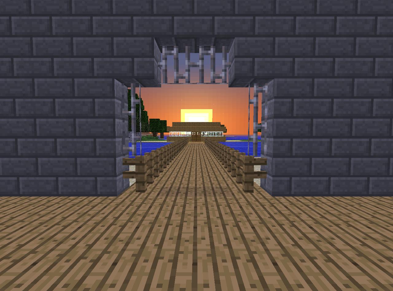 Castle and House with Sunset Minecraft Map