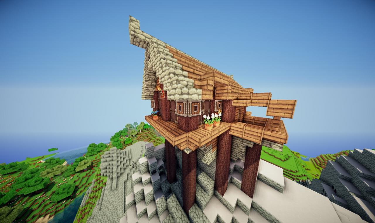 Mountain Medieval House. Minecraft Map