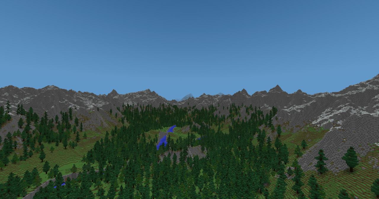 Large mountain range Minecraft Map