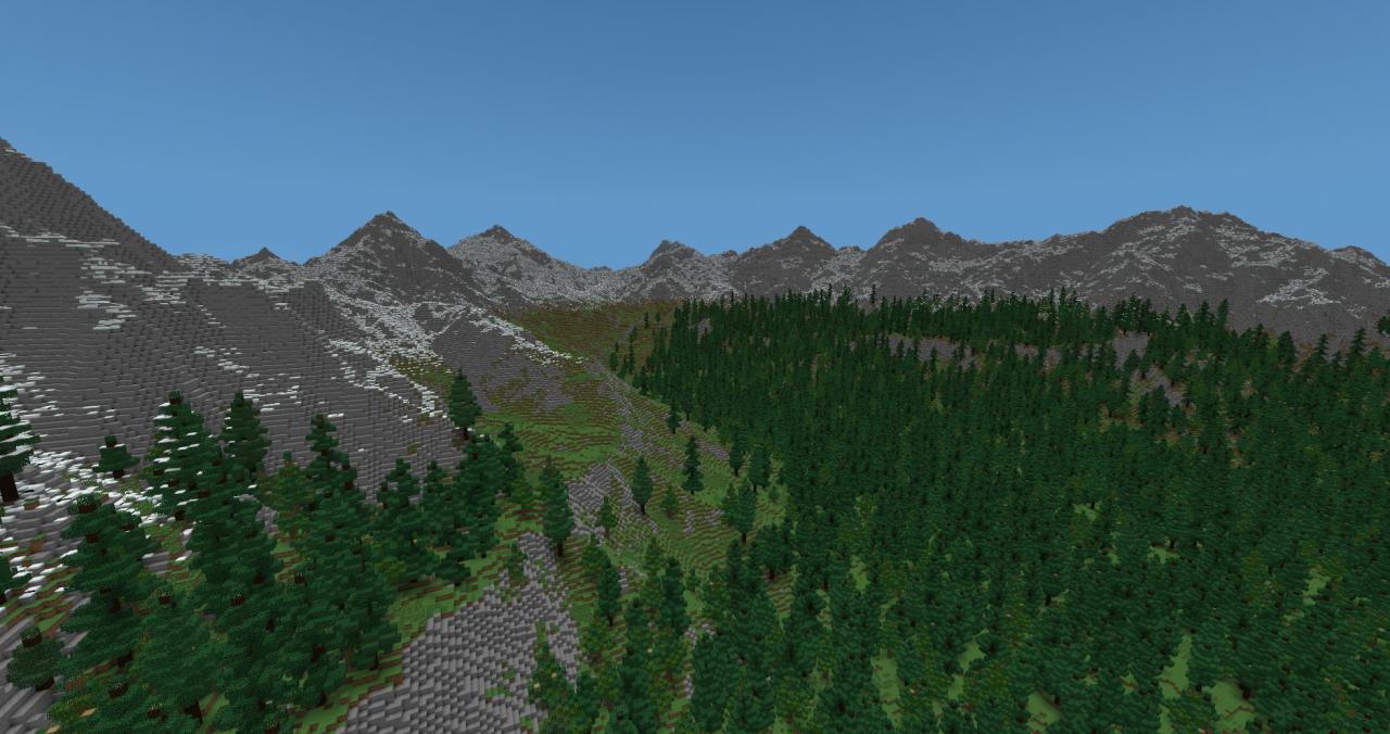 Large mountain range Minecraft Map