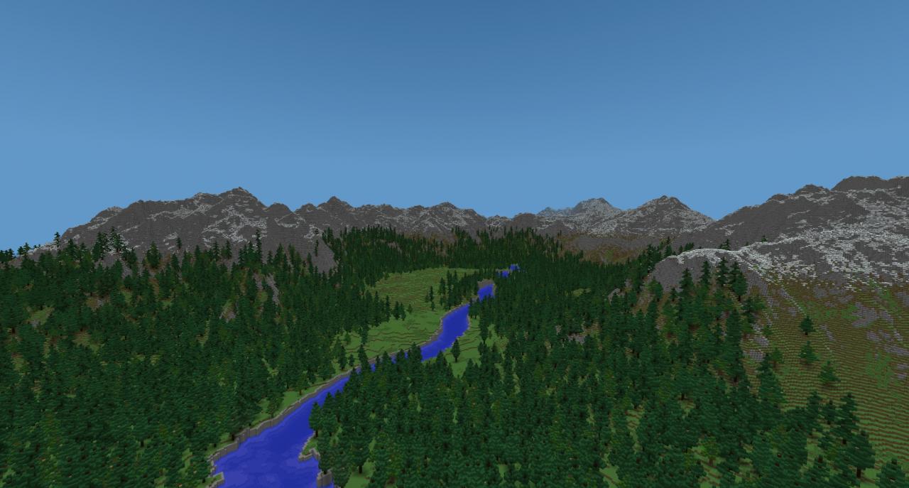 Large mountain range Minecraft Map