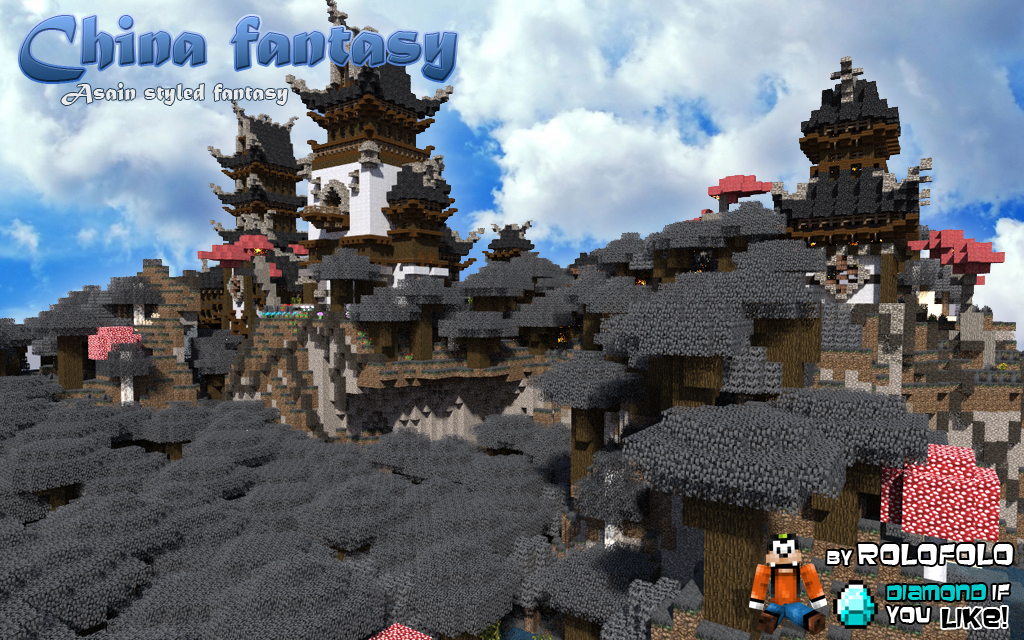 [Fantasy] Chinese temple hill (at WOK) Minecraft Map