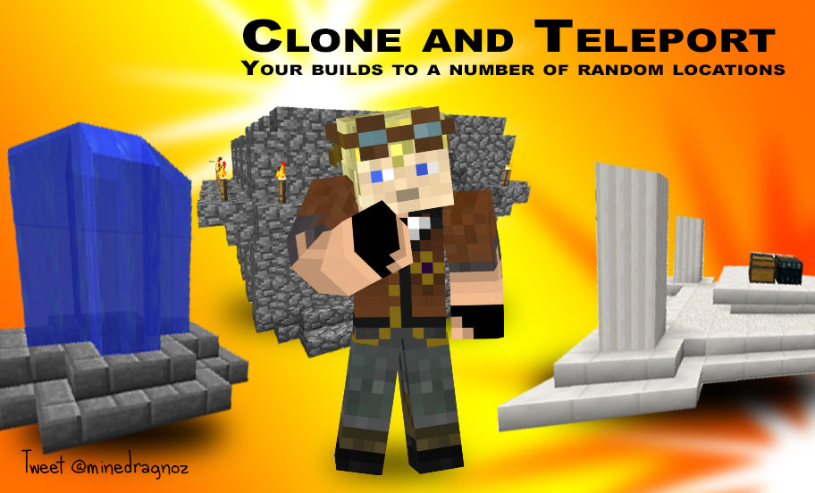 Clone and teleport your builds randomly around the world in Minecraft 1 ...