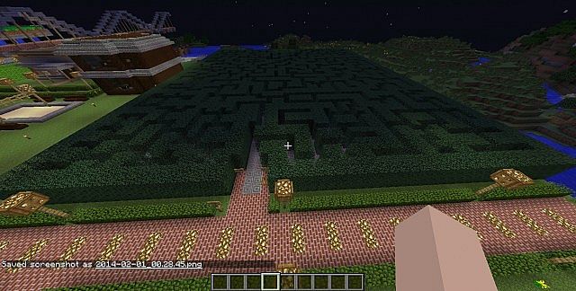Super big and hard maze in one of our local towny towns :D Minecraft Map