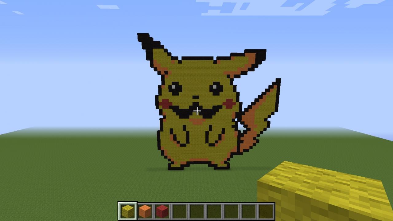 Pixel Art: Pikachu with a Mustache Minecraft Map
