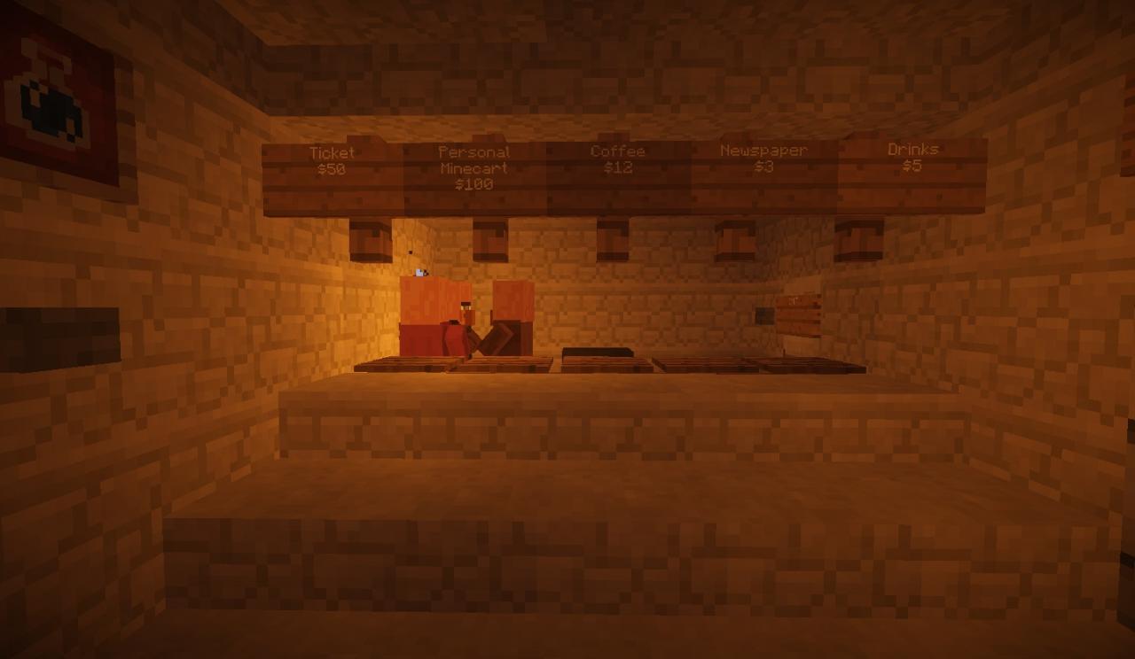 Command Block Minecart Station 1.7.4/1.6.4 Minecraft Map