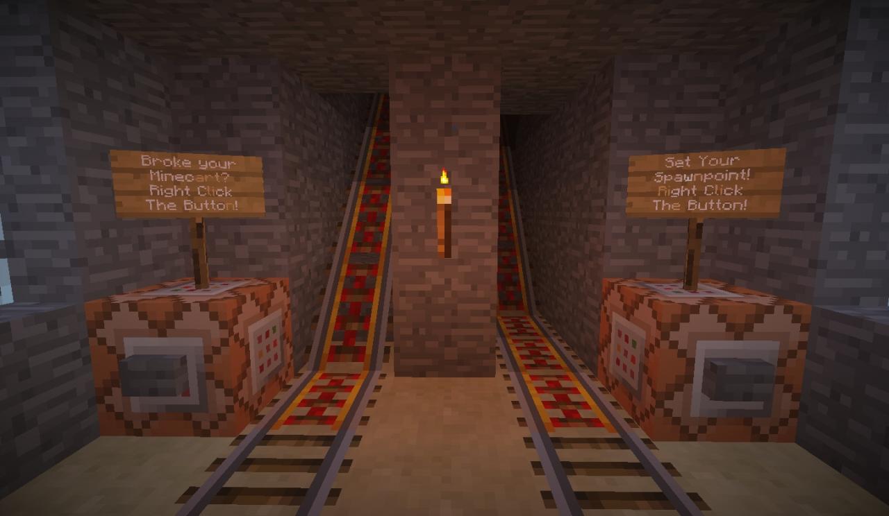Command Block Minecart Station 1.7.4/1.6.4 Minecraft Map