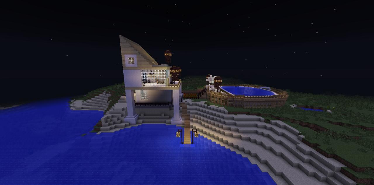 Beach Side Modern House Minecraft Map