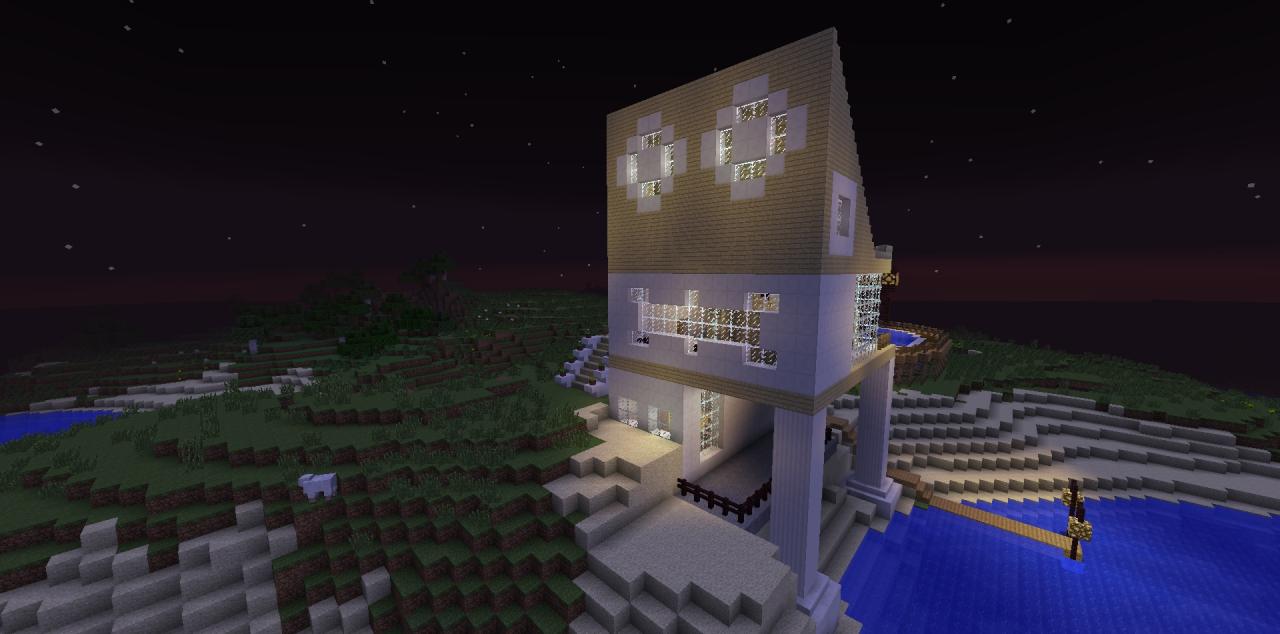 Beach Side Modern House Minecraft Map