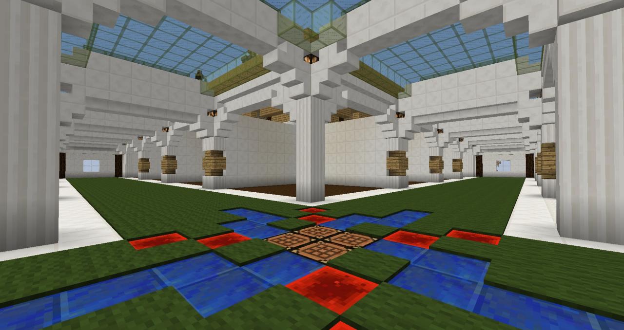 Stylish white shopping mall Minecraft Map