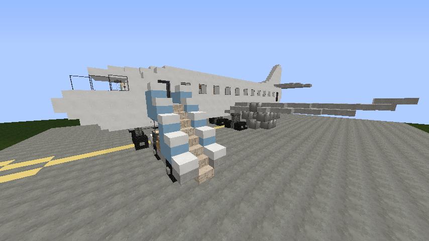 2 Engine Passenger Aircraft w/ Stairs and Catering Minecraft Map