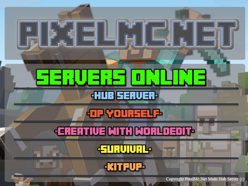 PixelCraft [1.7.4] -->FREE OP SERVER type /OP - INGAME! - *** GREIFING ALLOWED Minecraft Server