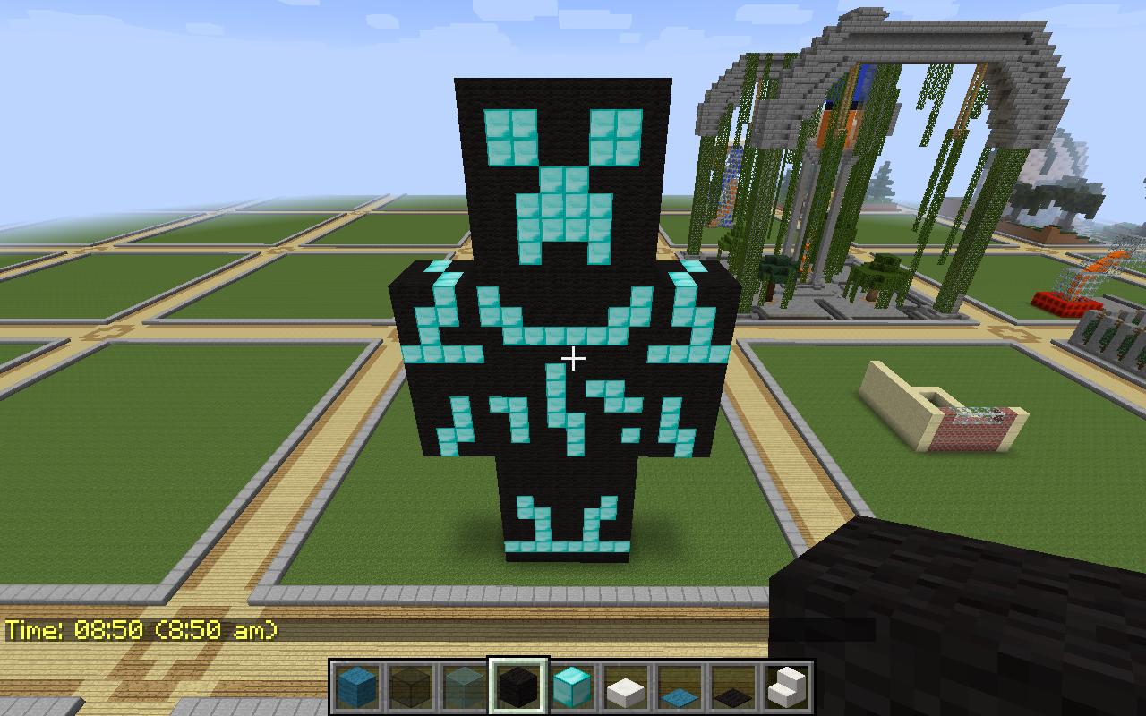 Tron Creeper Statue/Building Minecraft Map