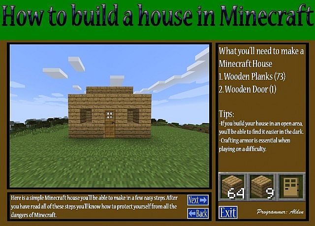 How to build a Minecraft House (Program)