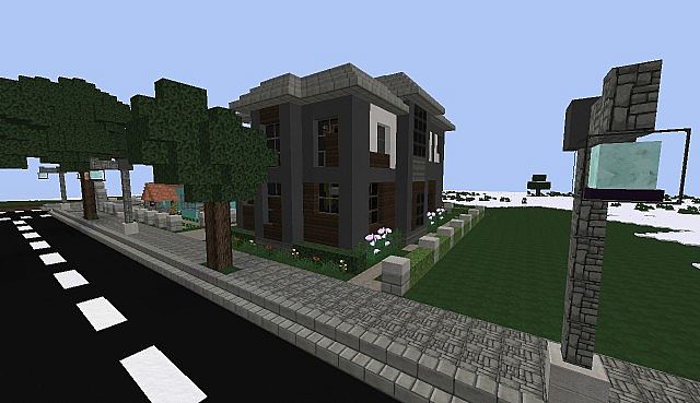 modern 2 floor house Minecraft Map