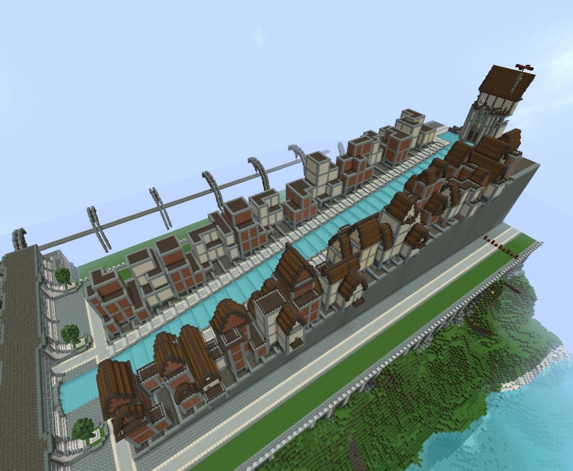 Decending Steampunk street design Minecraft Map